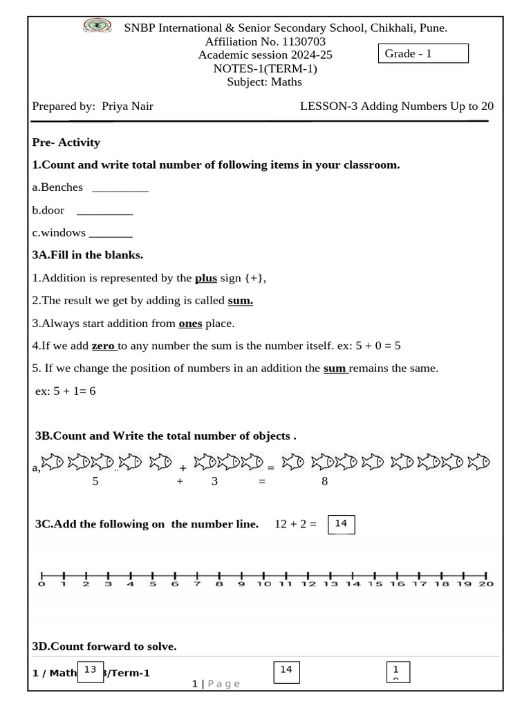 Ls No. 3 Maths Term 1 Notes | PDF | Mathematics