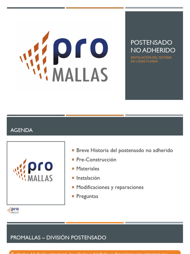 Instalacion Del Sistema Postensado No Adherido en Losas Planas | PDF ...