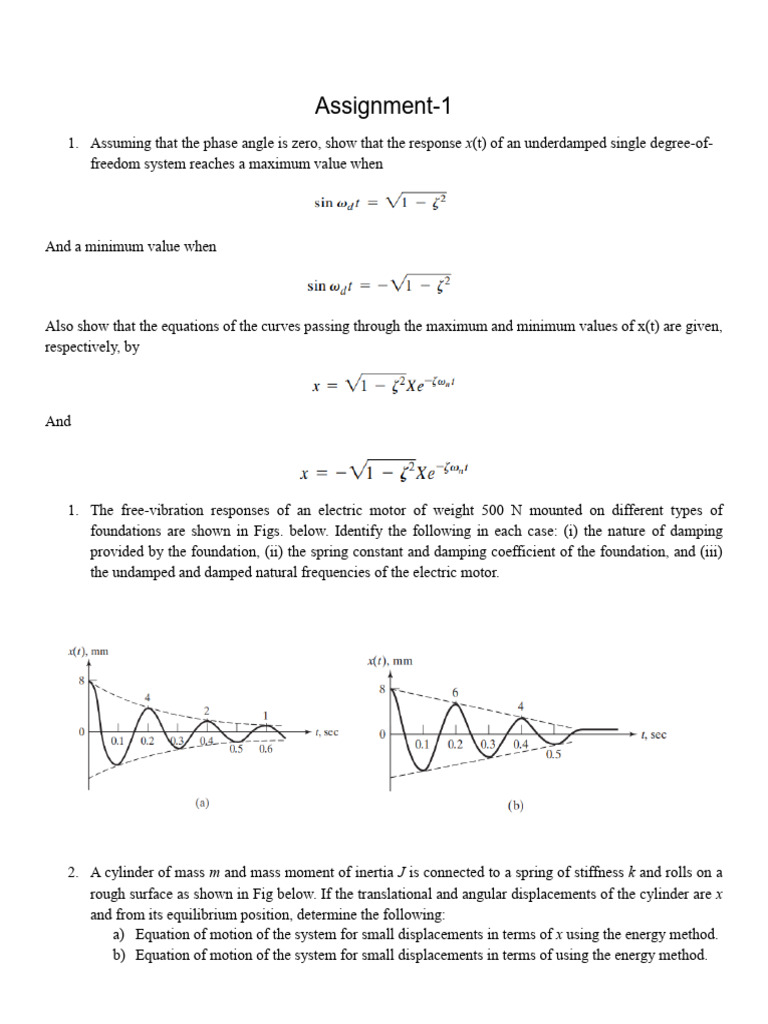 Assignment | PDF | Damping | Physics