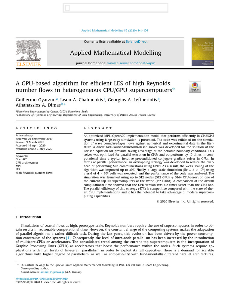 A GPU-based Algorithm For Efficient LES of High Reynolds Number Flows ... A GPU-based Algorithm For Efficient LES of High Reynolds Number Flows ...