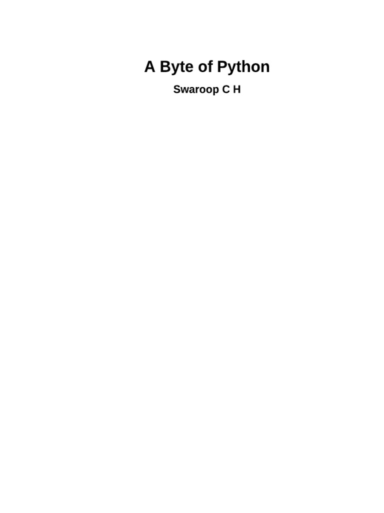 Byteofpython 120 | PDF
