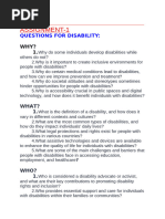 Awareness of Disability Questionnaire | PDF | Disability | Social ...
