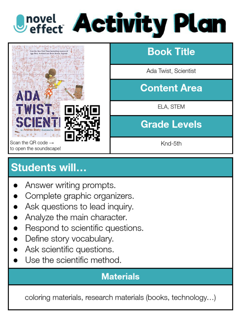 Ada-Twist-Scientist-Activities | PDF | Hypothesis | Experiment