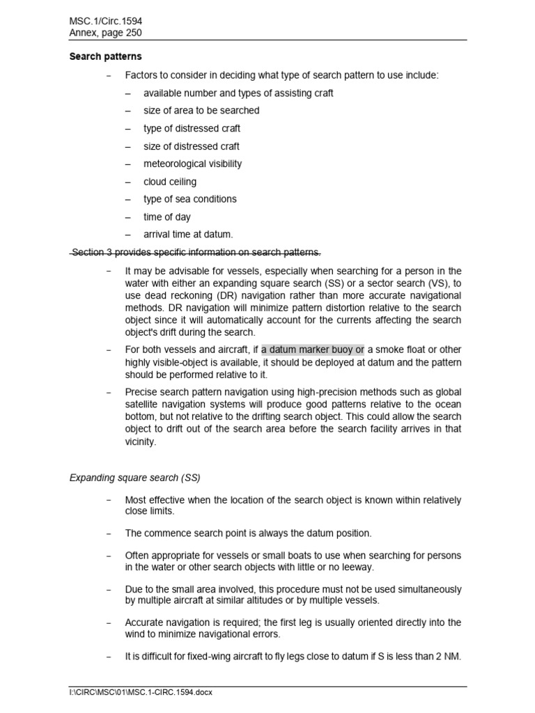 IAMSAR 2019 - Search Patterns | PDF | Navigation
