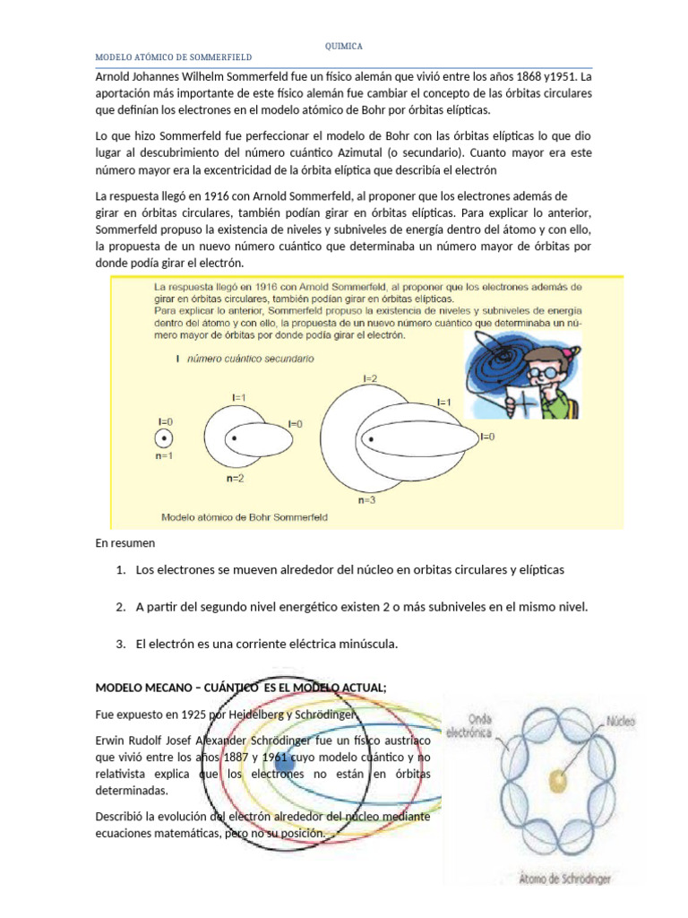 Modelo Atómico de Sommerfeld | PDF | Ciencia y matemáticas