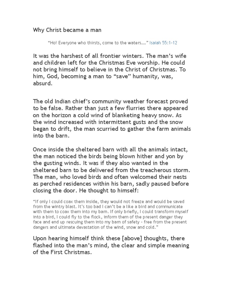 Why Christ Became a Man | Jesus | Revelation