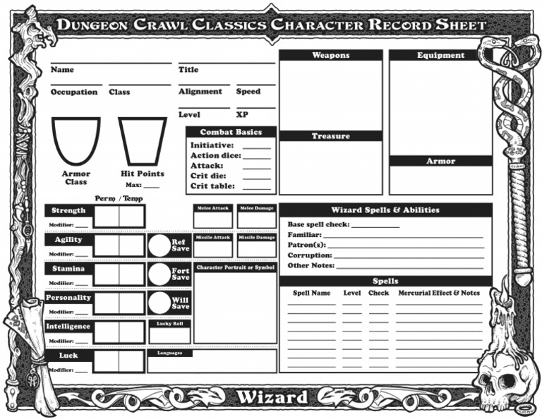 Wizard Sheet wStatsDmg | PDF