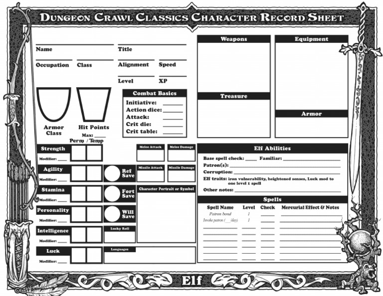 Elf Sheet WStatsDmg | PDF