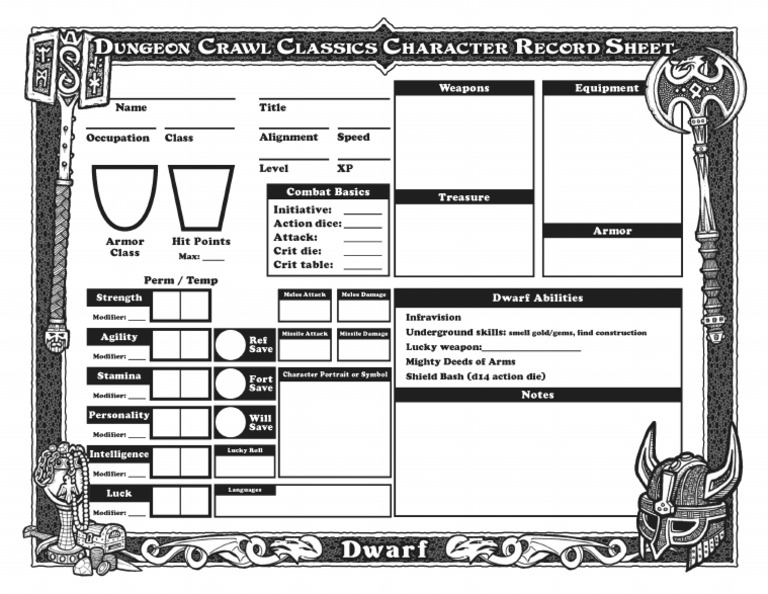 Dwarf Sheet wStatsDmg | PDF