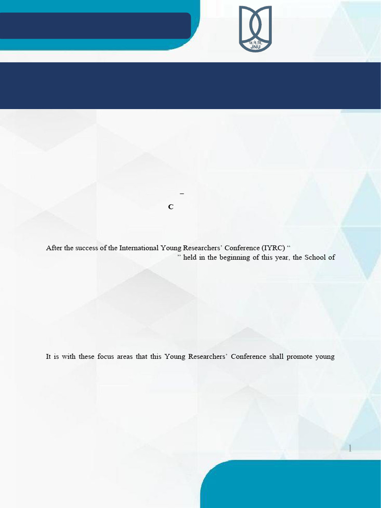 2025 JNU SLL&CS, International Young Researchers' Conference. Circular ...