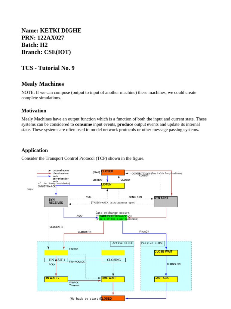 MEALY_TCS | PDF | Transmission Control Protocol | Computer Networking