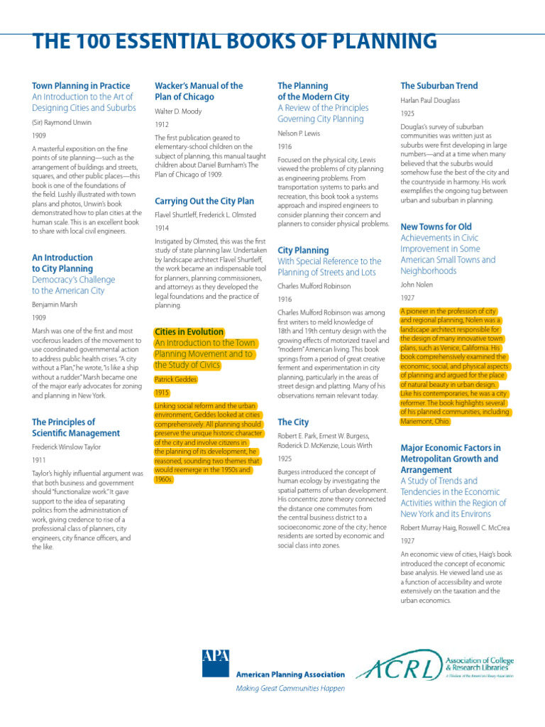 100 Great Planning Books | PDF