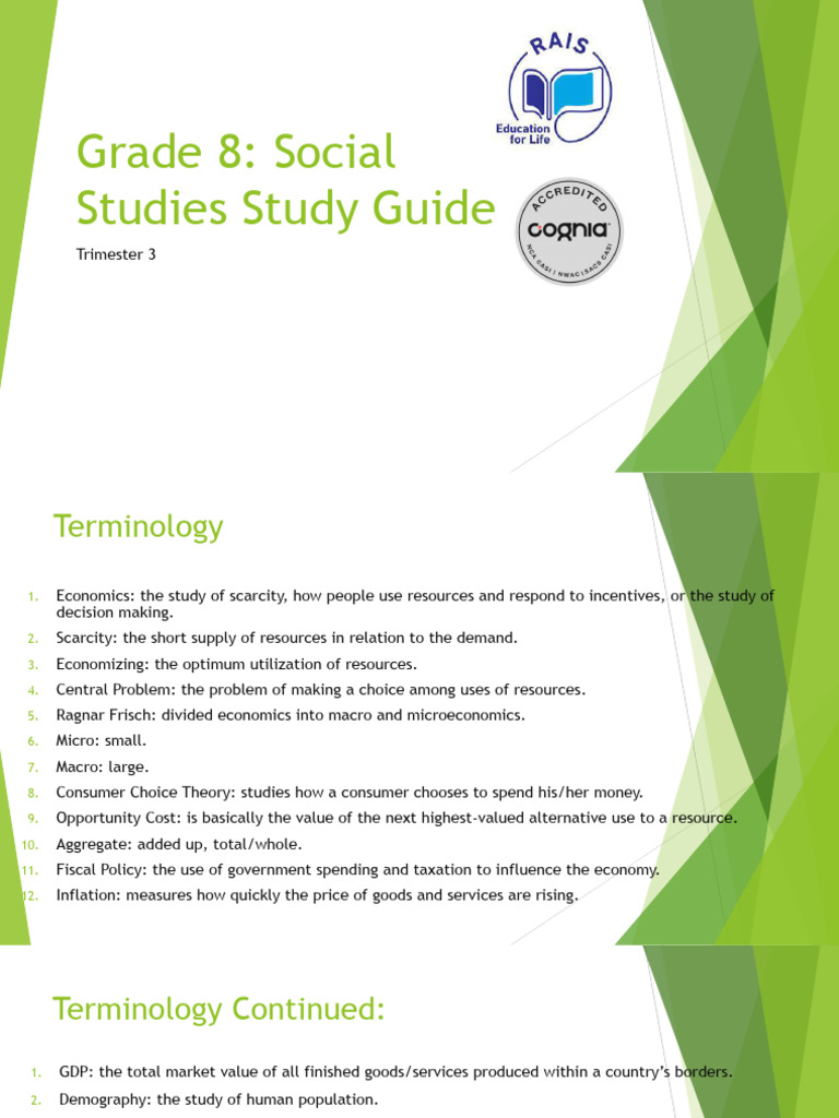 Grade 8 T3 - SS - Study Guide | PDF