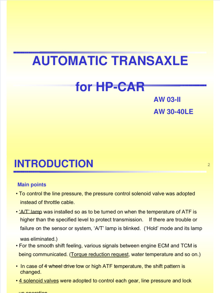 Dokumen - Tips Aisin Aw 03 Ii30 40le | PDF | Automatic Transmission ...