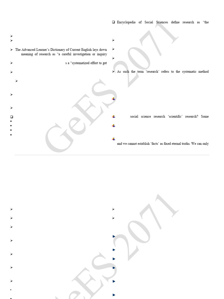 Research Course GeES 2071 (All Chapters) | PDF | Methodology | Quantitative Research