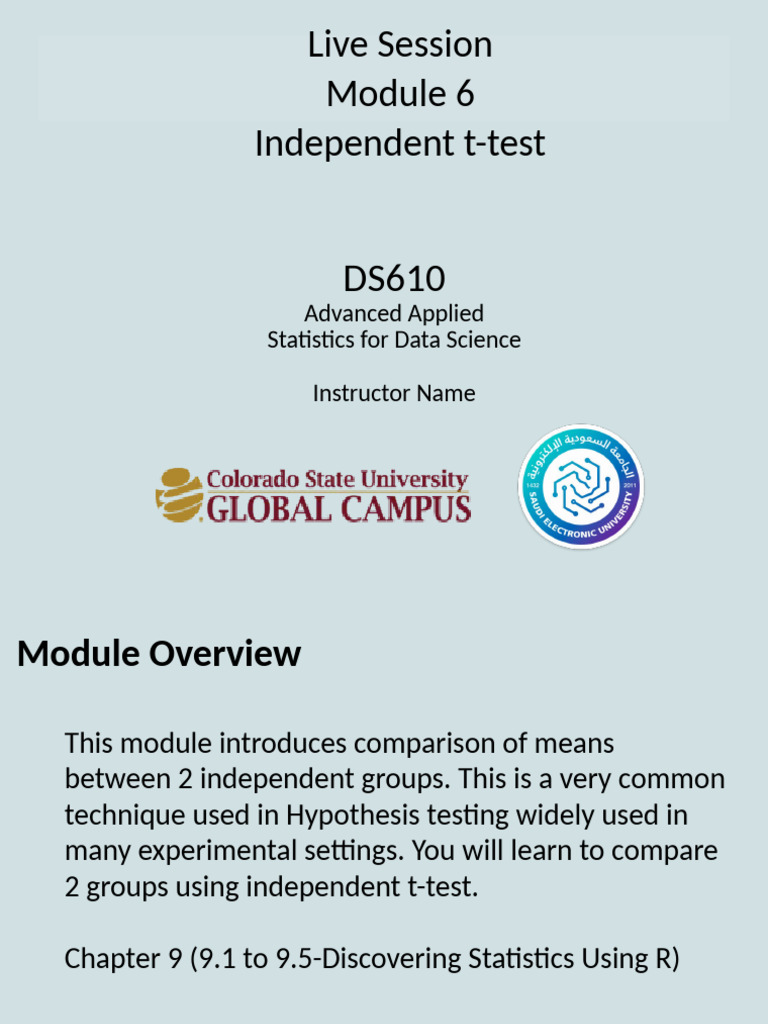 Seu Ds610 Mod06 | PDF | Student's T Test | Statistical Significance