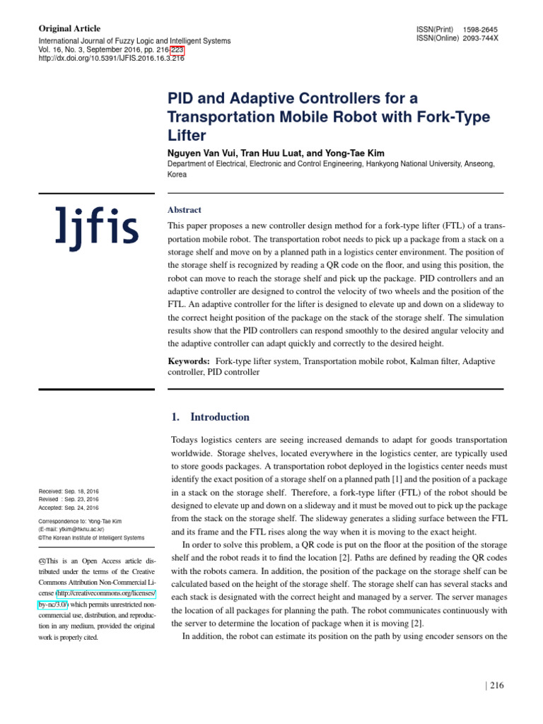 PID and Adaptive Controllers For A Transportation | PDF | Control ...