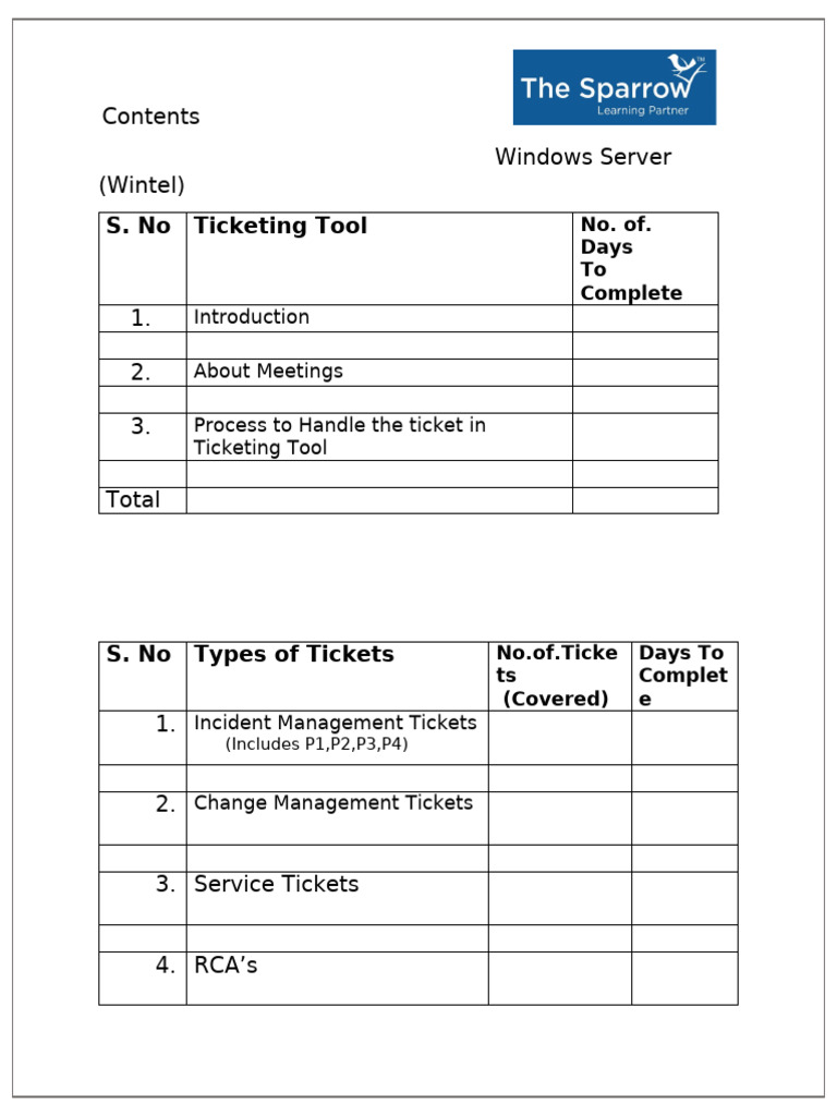 Windows Server Ticket Management Guide | PDF
