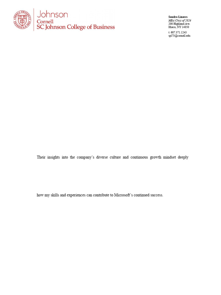 Sandra Linares Cover Letter PM 1748102 | PDF