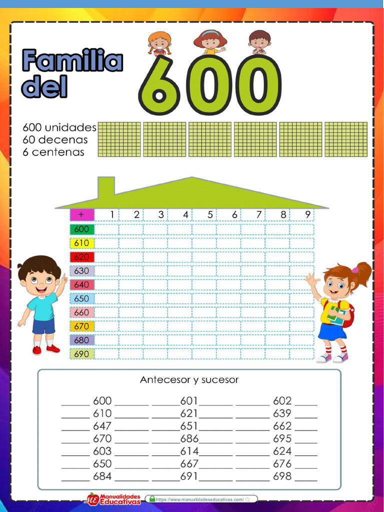 6 Familia de Numeros Familia Del 600 | PDF