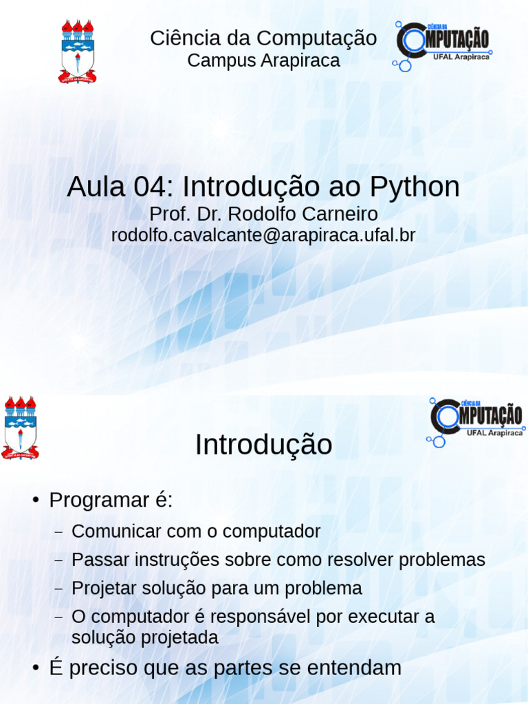 Introdução ao Python | PDF | Linguagem de programação | Python ...