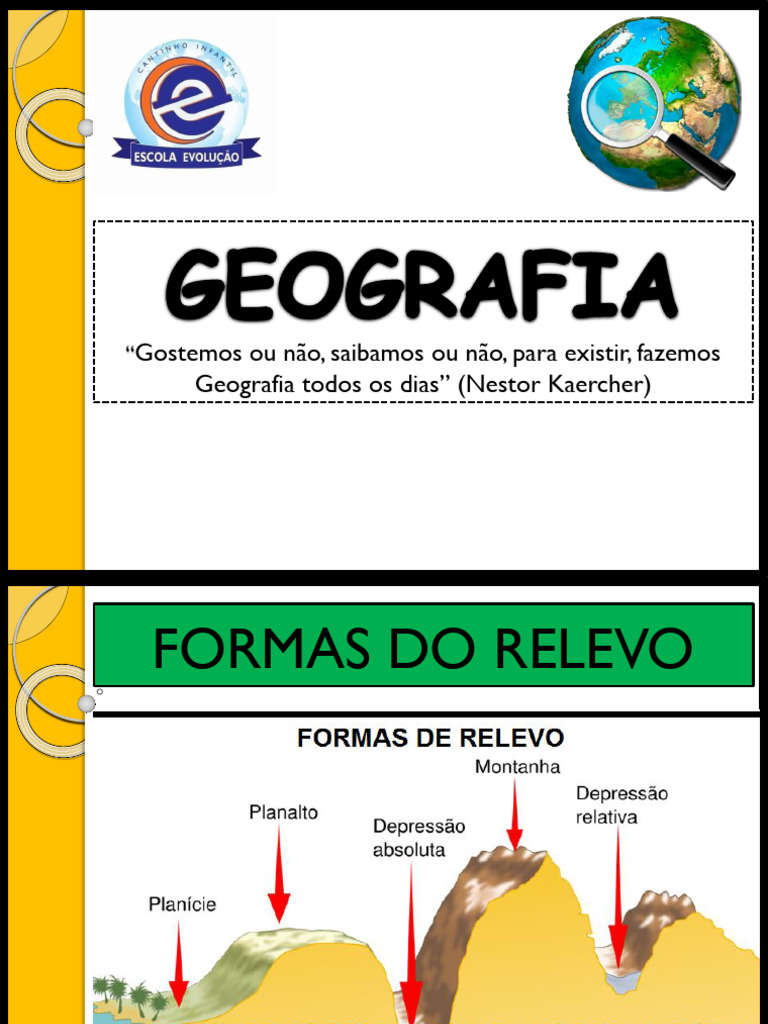 Aula de Geografia Formas de Relevo | PDF