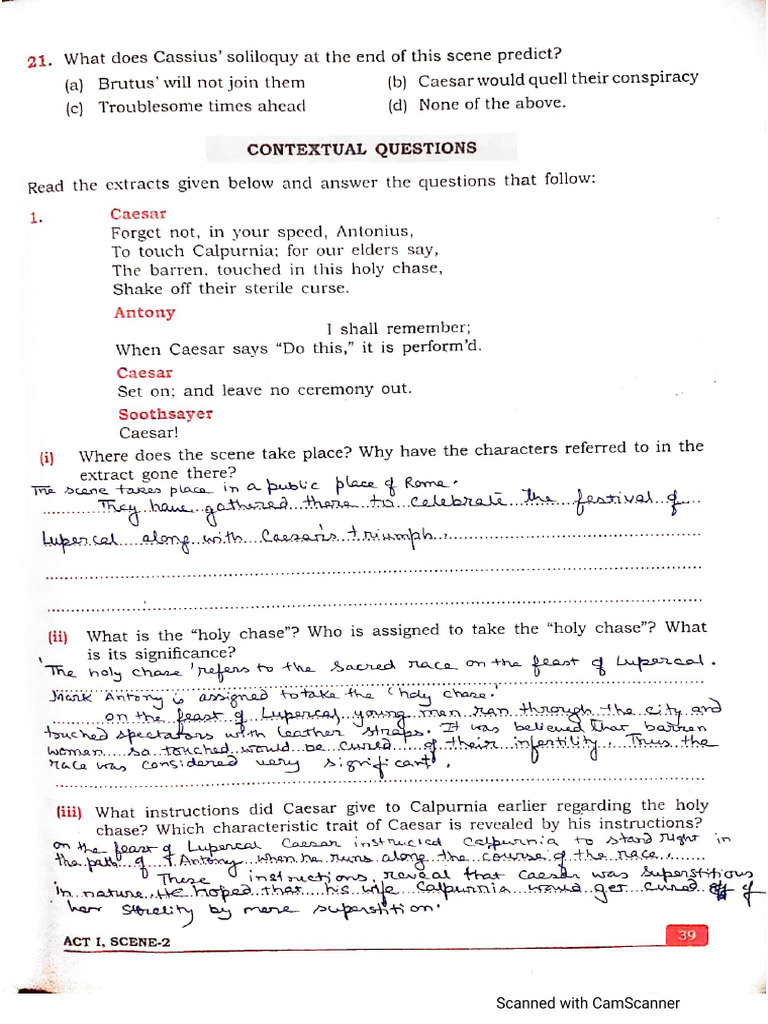 Julius Caesar Act 1 Scene 2 | PDF