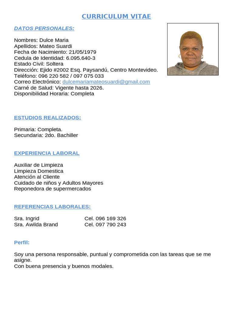 Dulce Maria CV 2024 | PDF