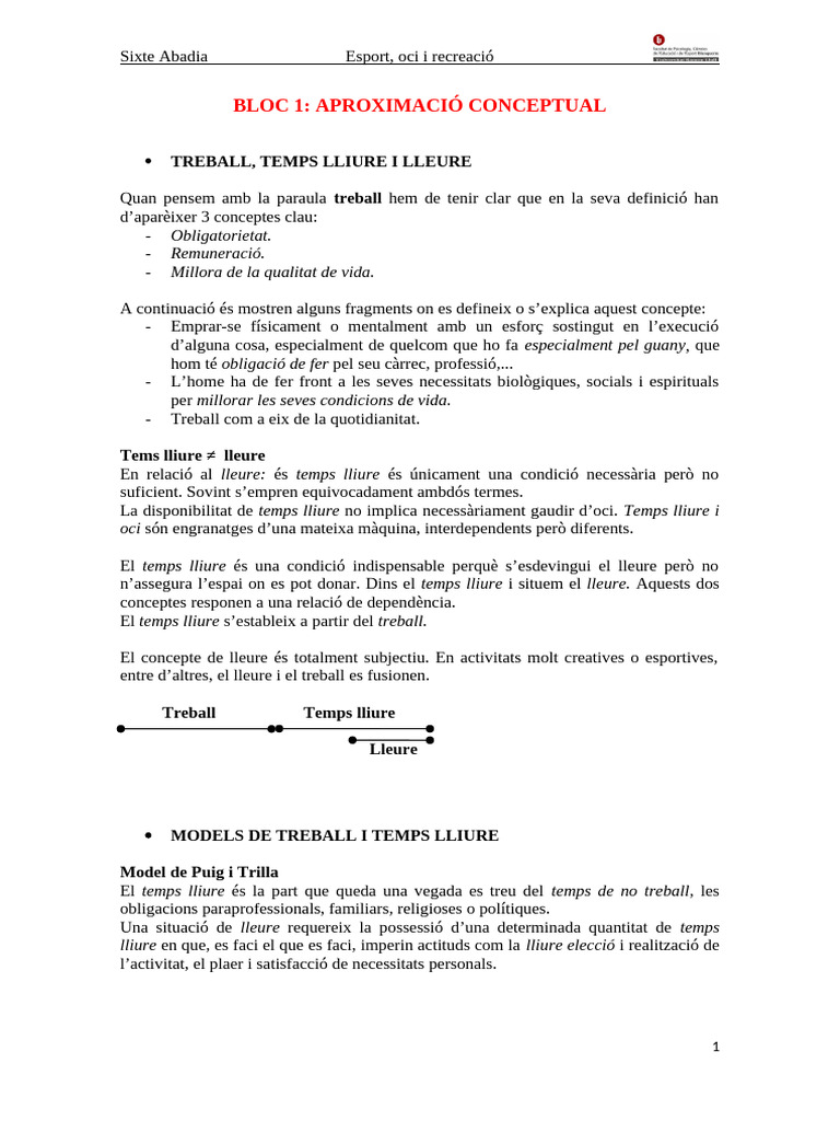 Apunts Esport Oci I Recreacio | PDF