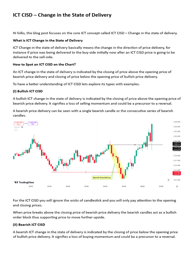ICT CISD PDF Download | PDF | Market Trend | Technical Analysis