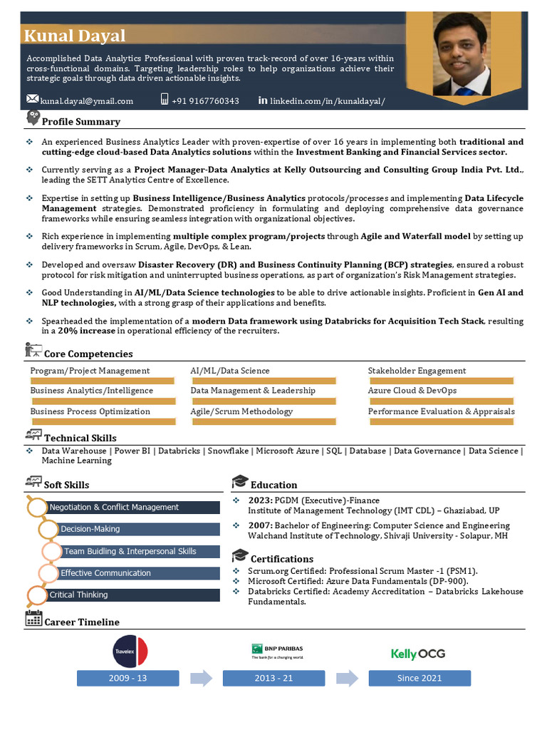 N_Kunal_Data_Analytics_Leader_V1_Kunal Dayal | PDF | Analytics | Agile Software Development