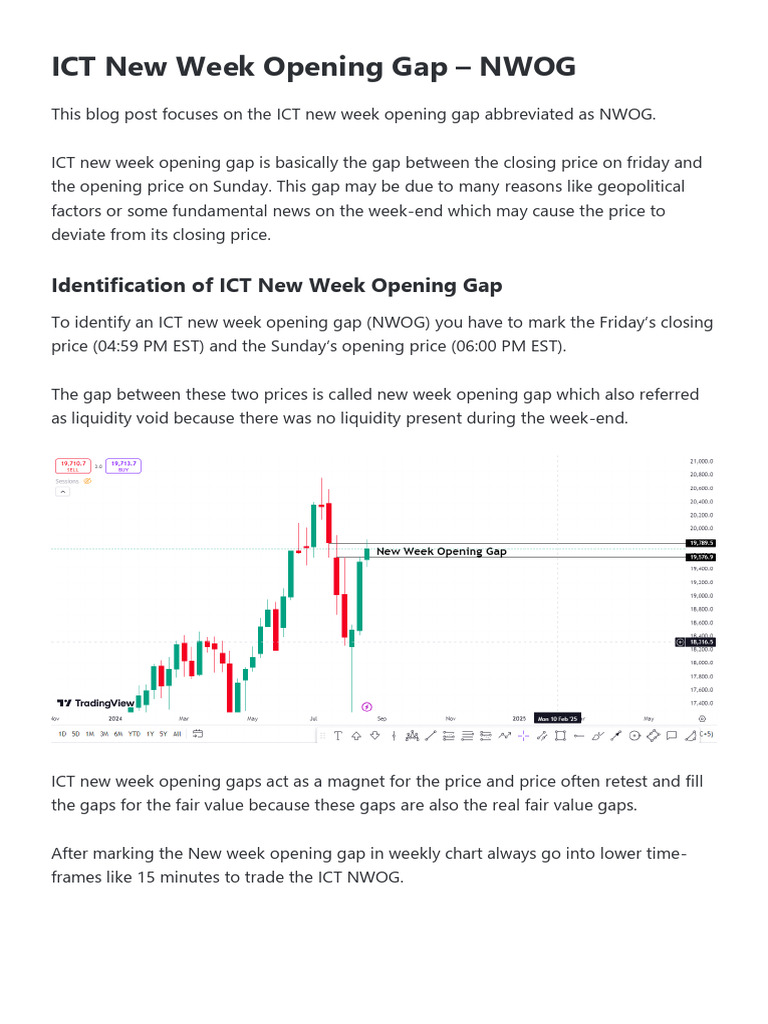 ICT New Week Opening Gap - NWOG PDF Download | PDF | Market Trend ...