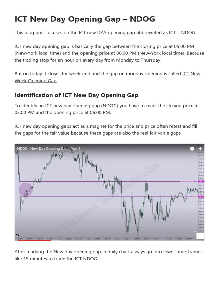 ICT New Day Opening Gap – NDOG PDF Download | PDF | Market Trend ...