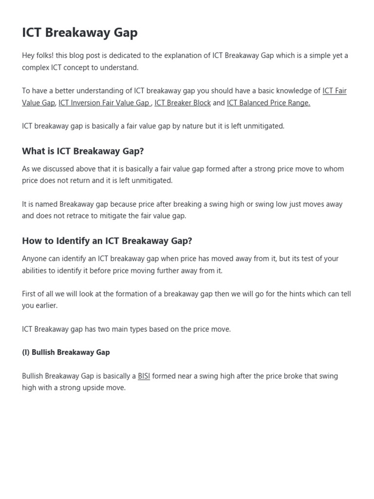 Understanding ICT Breakaway Gaps | PDF | Investing | Private Sector