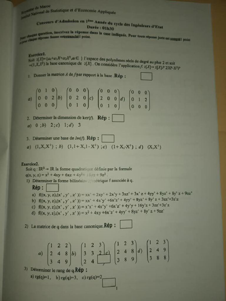 Concours 2020 INSEA Complet | PDF