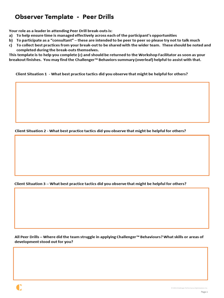 Deal Drill Observer Template | PDF | Decision Making | Cognitive Science