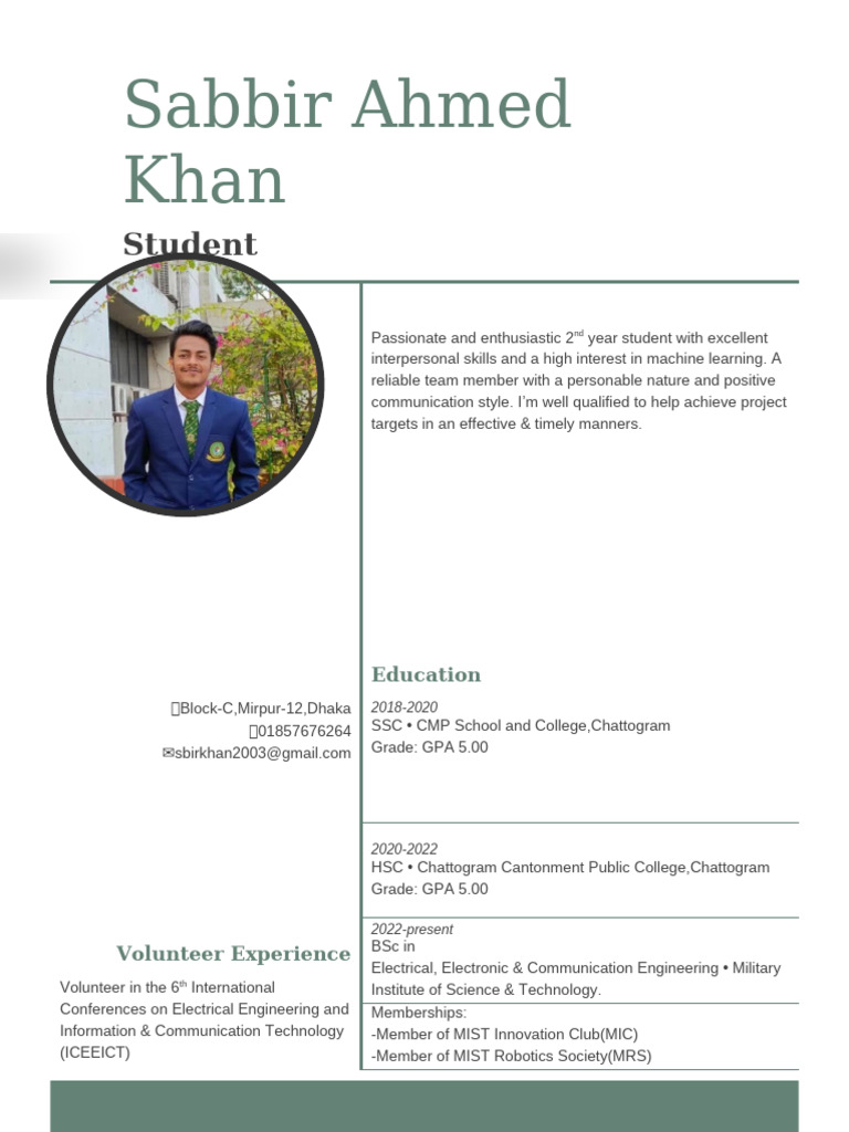 2nd Year Student Profile: Machine Learning Enthusiast | PDF