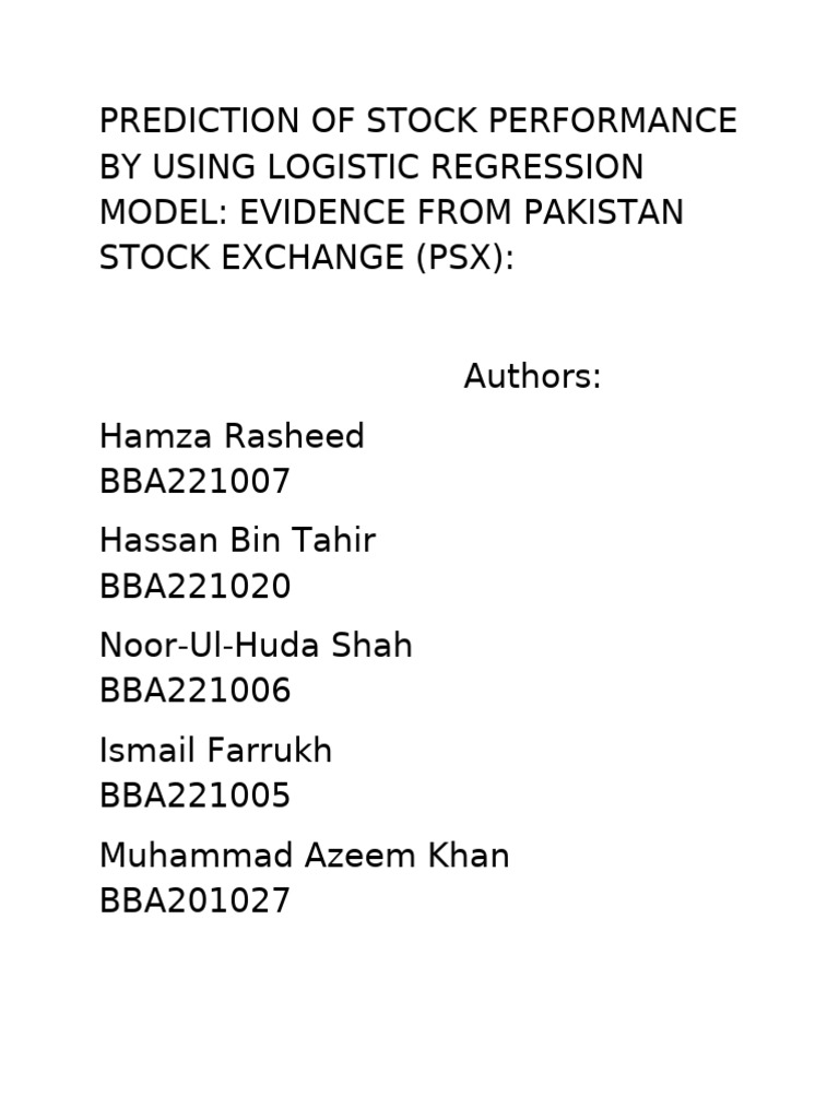 Statistical Inference Final Project Hamza | PDF | Logistic Regression | Regression Analysis