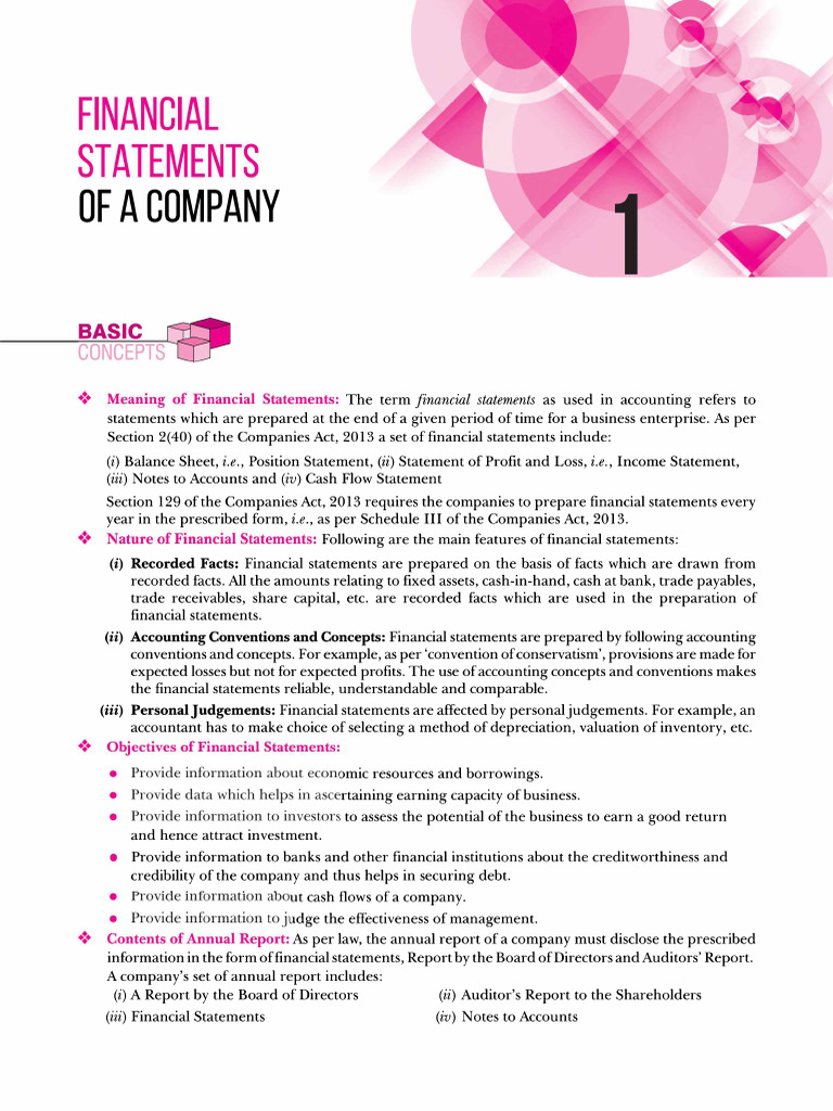 Financial Statement of Company | PDF
