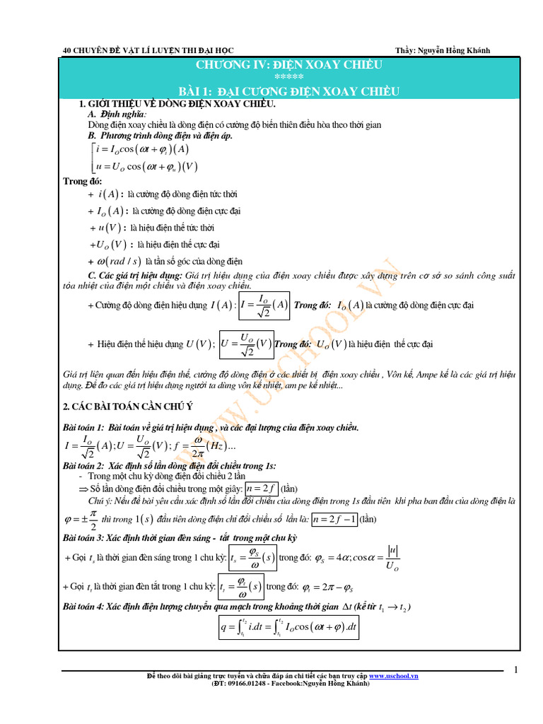 Chuong IV - Dien Xoay Chieu | PDF