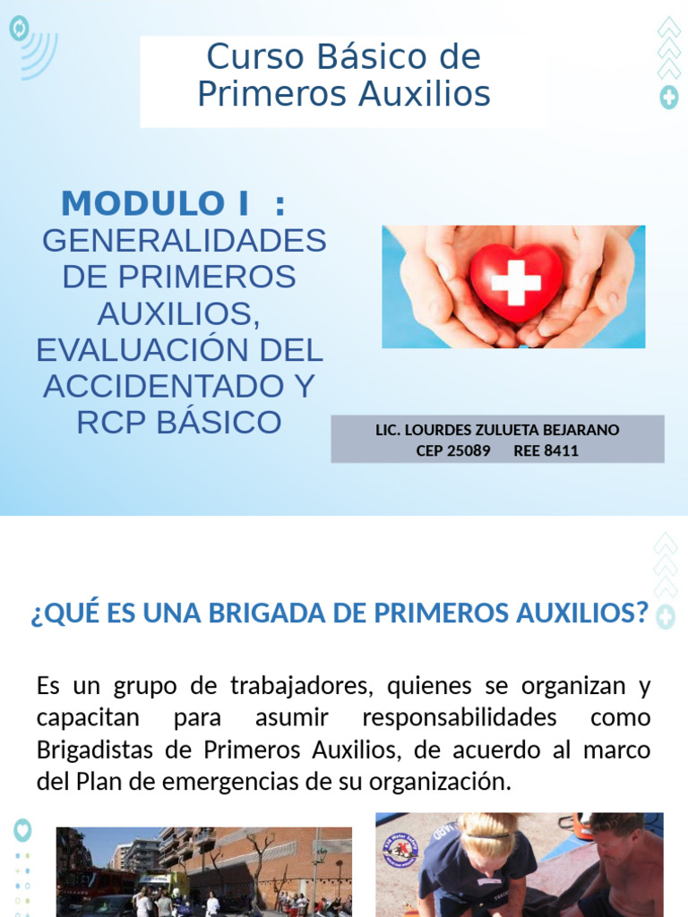 Módulo 1 Primeros Auxilios 2024 lourdes | PDF | Reanimación cardiopulmonar | Primeros auxilios