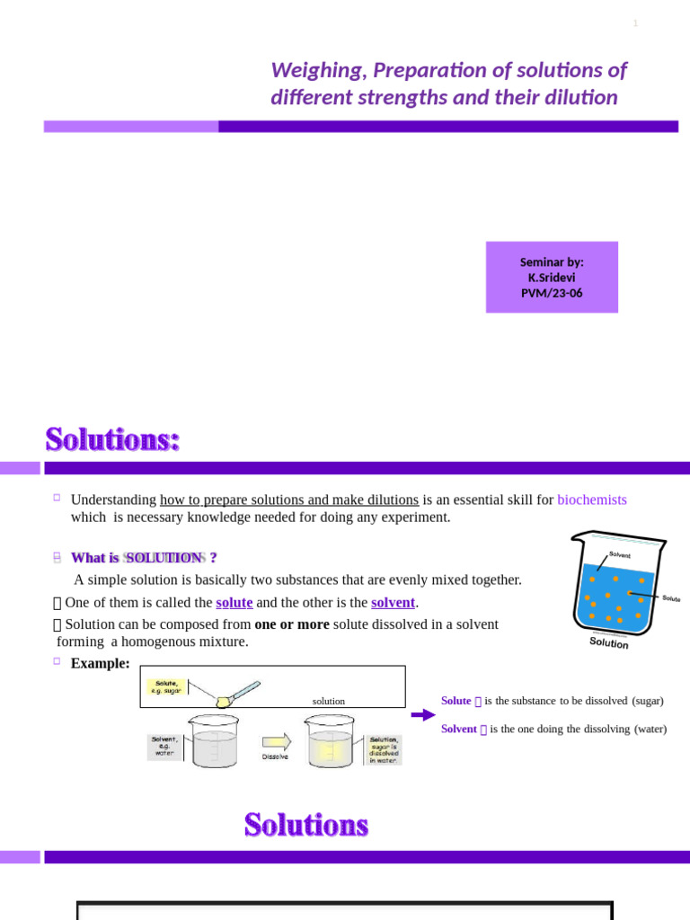 Prep and Dilution of Solutions | PDF | Mass Concentration (Chemistry ...