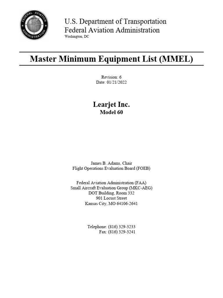 Mmel LJ60 | PDF | Federal Aviation Administration | Transport