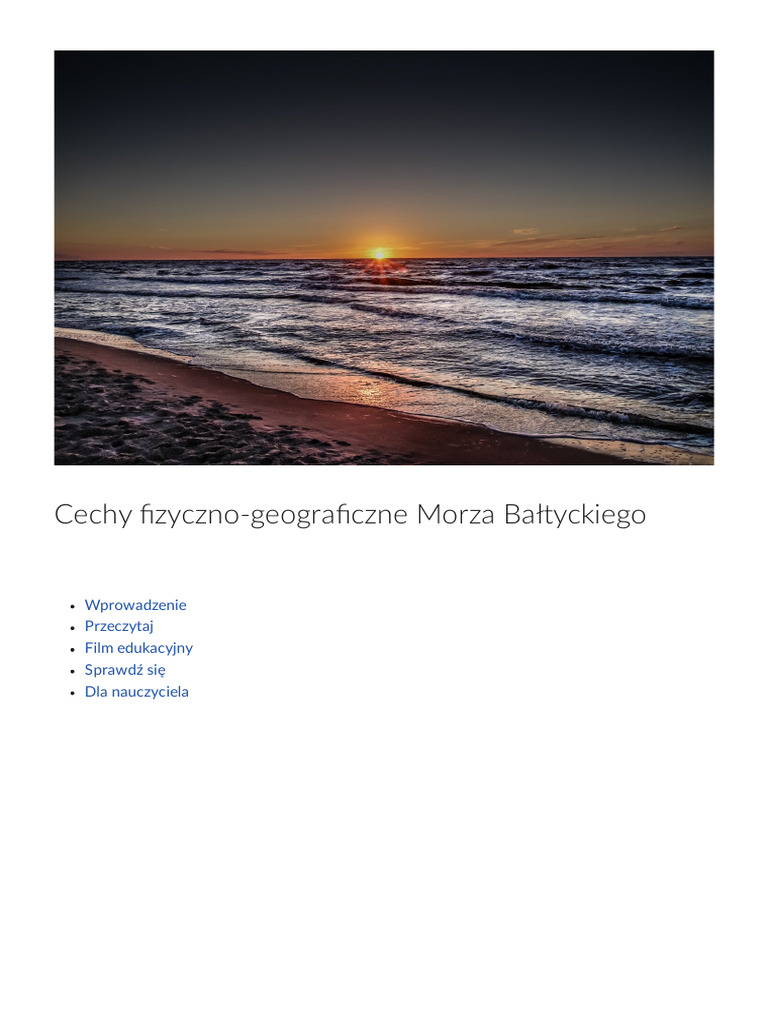 Cechy - Fizycznogeograficzne - Morza - Baltyckiego 2 | PDF