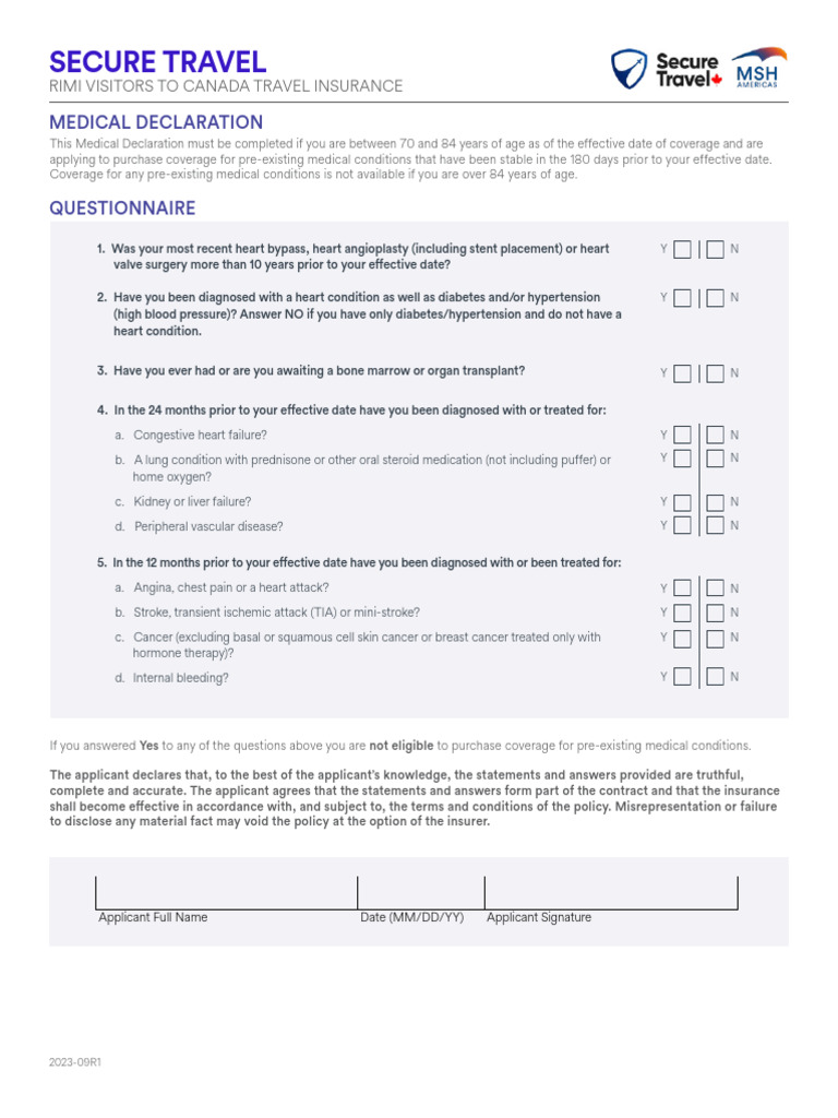 MedicalQuestionnaire Fillable en | PDF | Heart | Heart Failure