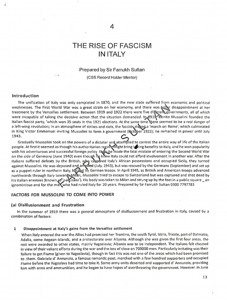 Fascism in Italy | PDF