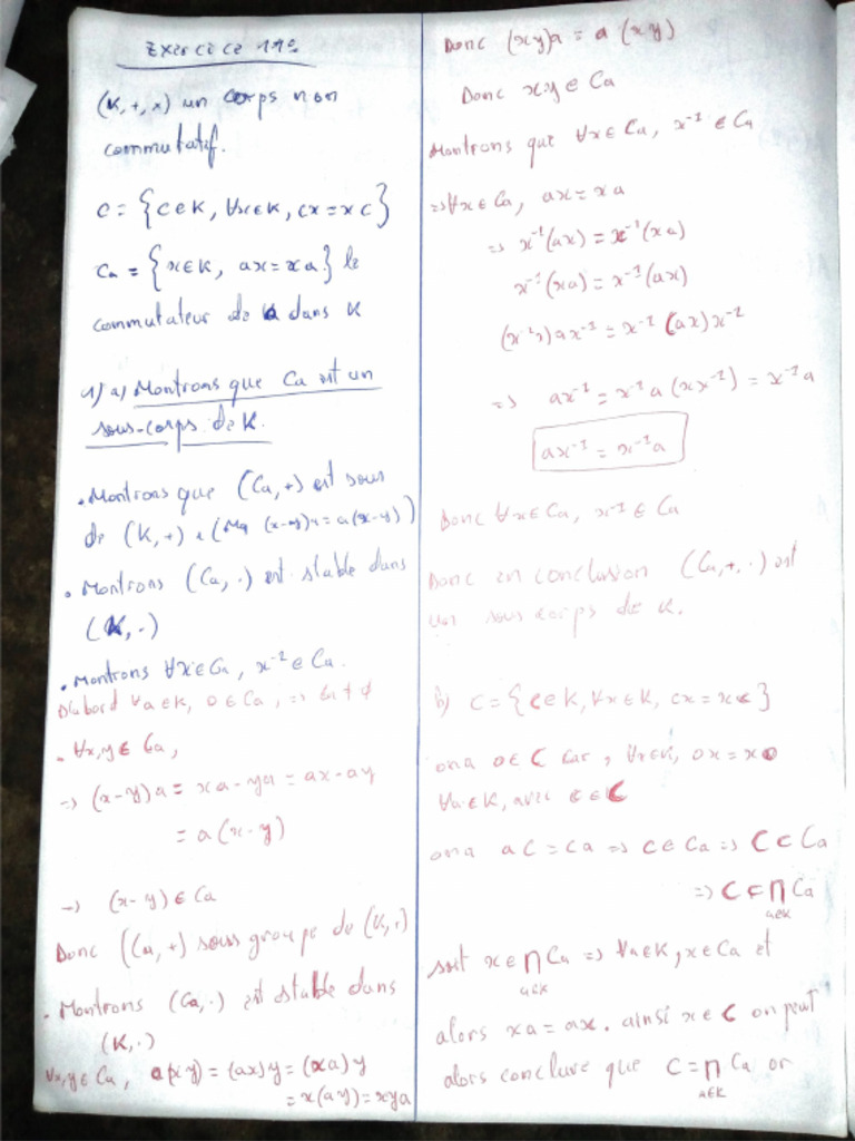 ,corro Des Exos Du Cours Arithmétique | PDF