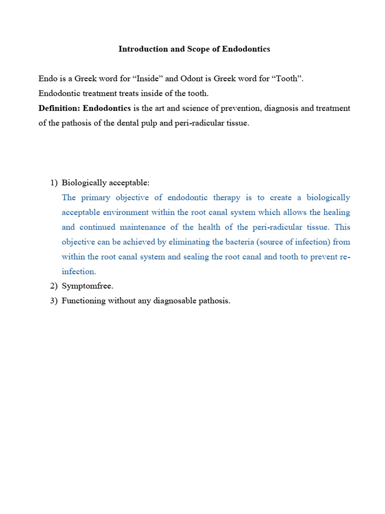 Endo Scope Final Notes | PDF | Human Tooth | Mouth