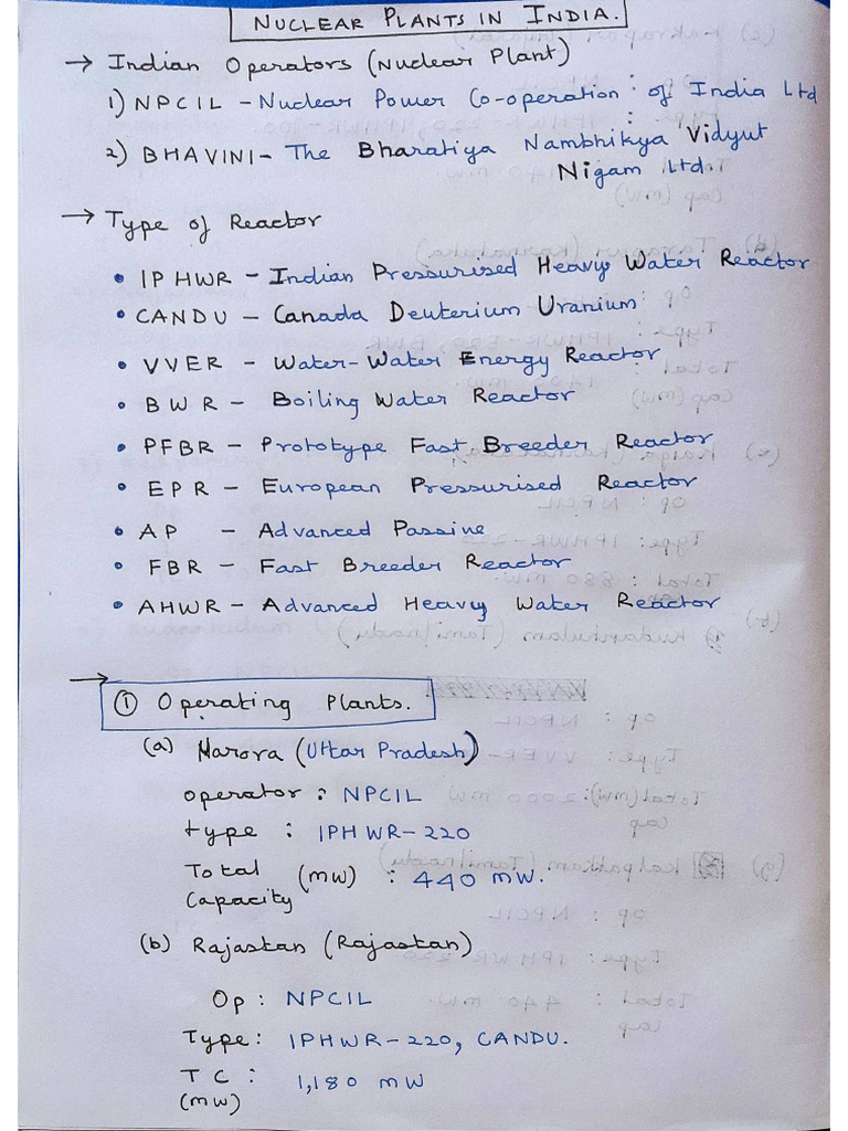 List of Nuclear Power Plants in India | PDF