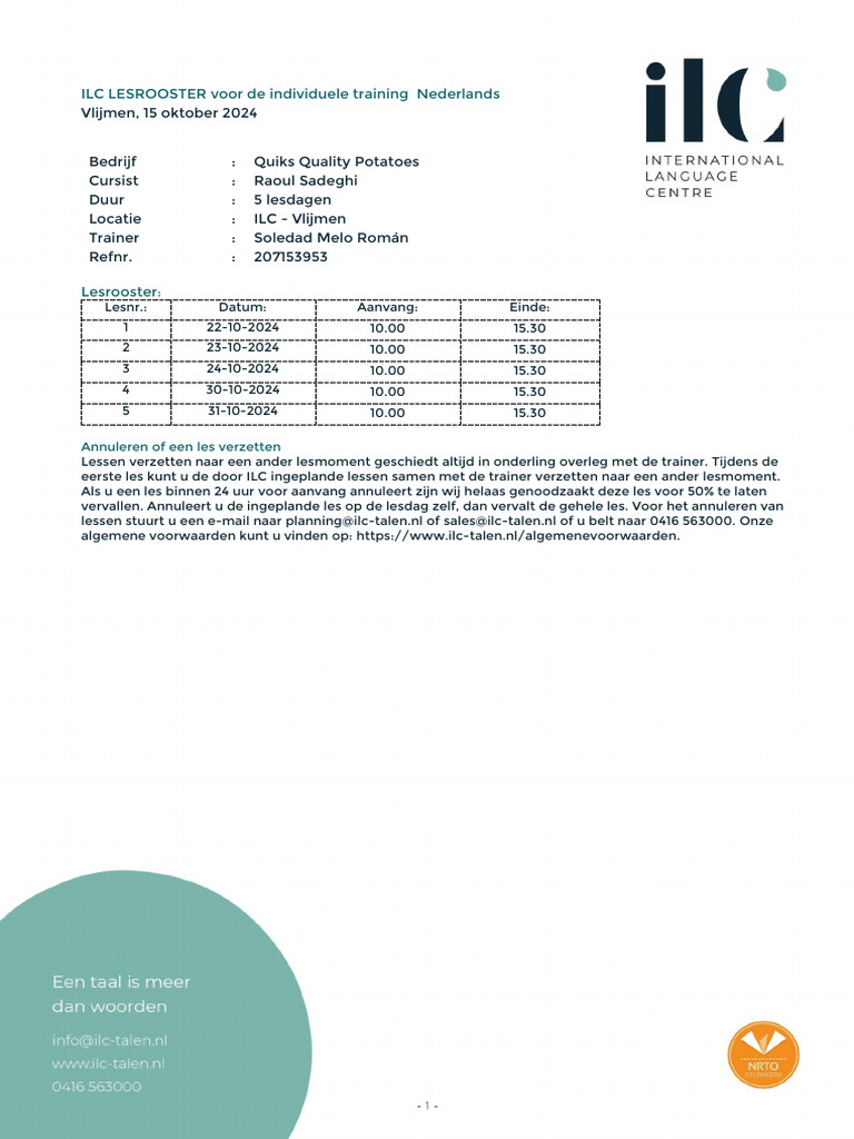 ILC - LESROOSTER - Individuele Training Nederlands PDF | PDF